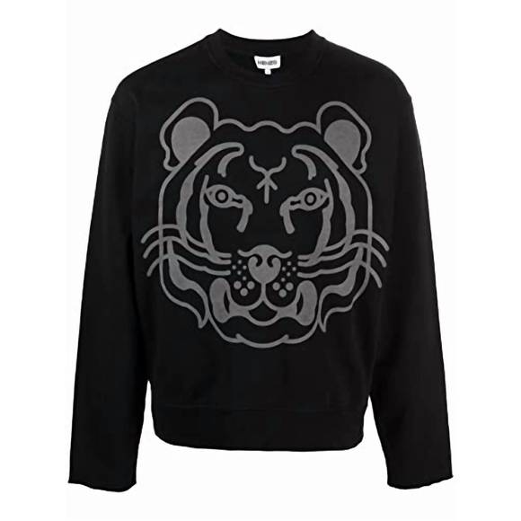 Kenzo | Shirts | New Kenzo Men Gray Logo Tiger Print Pullover ...